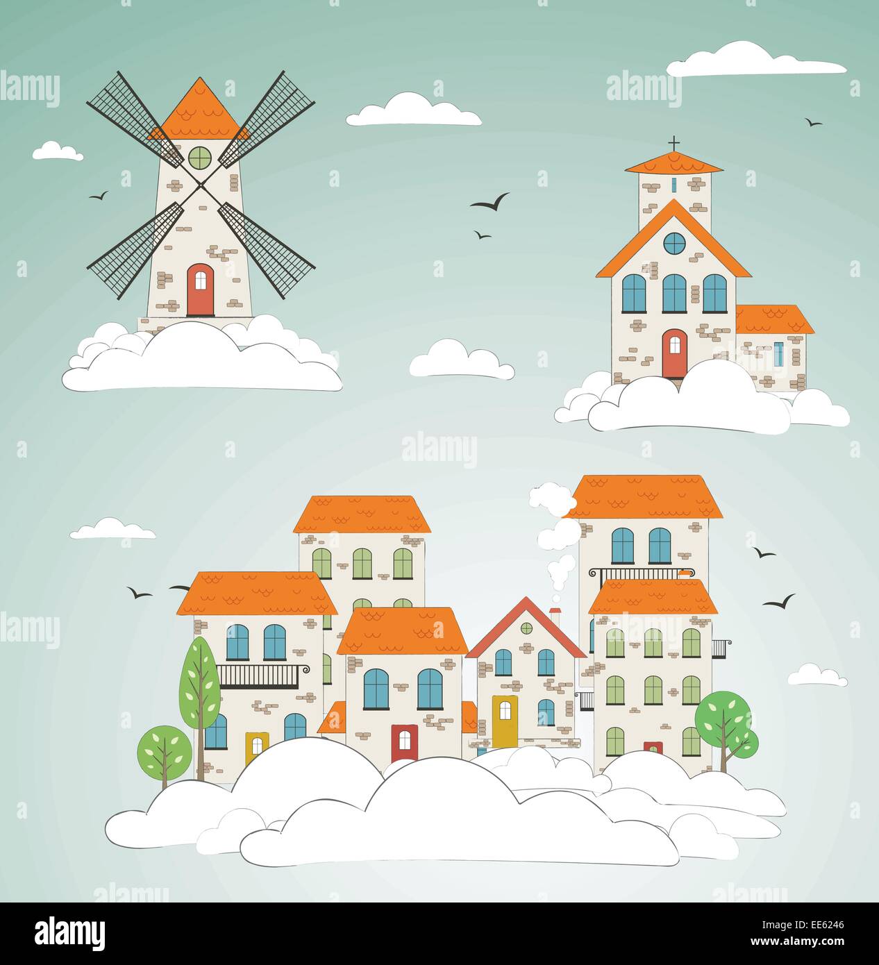 Old city background. Vector Stock Vector Image & Art - Alamy