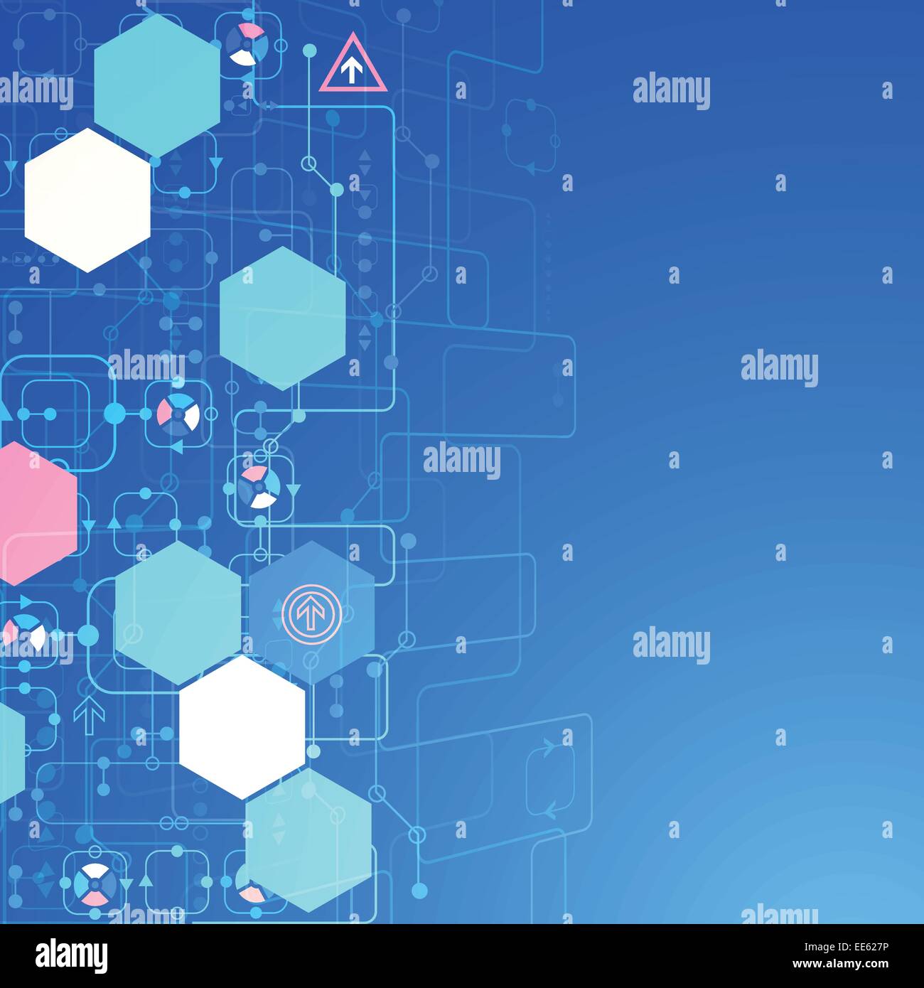 Abstract technological background with various technological elements ...