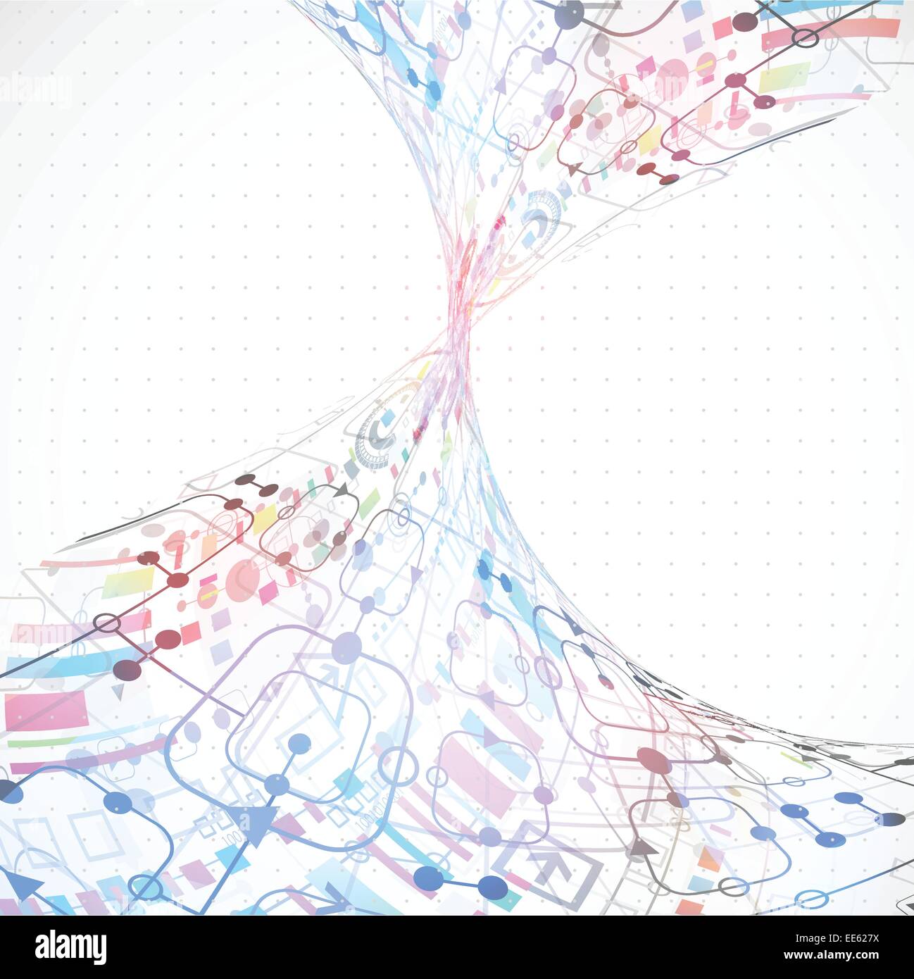 Abstract technological background with various technological elements ...