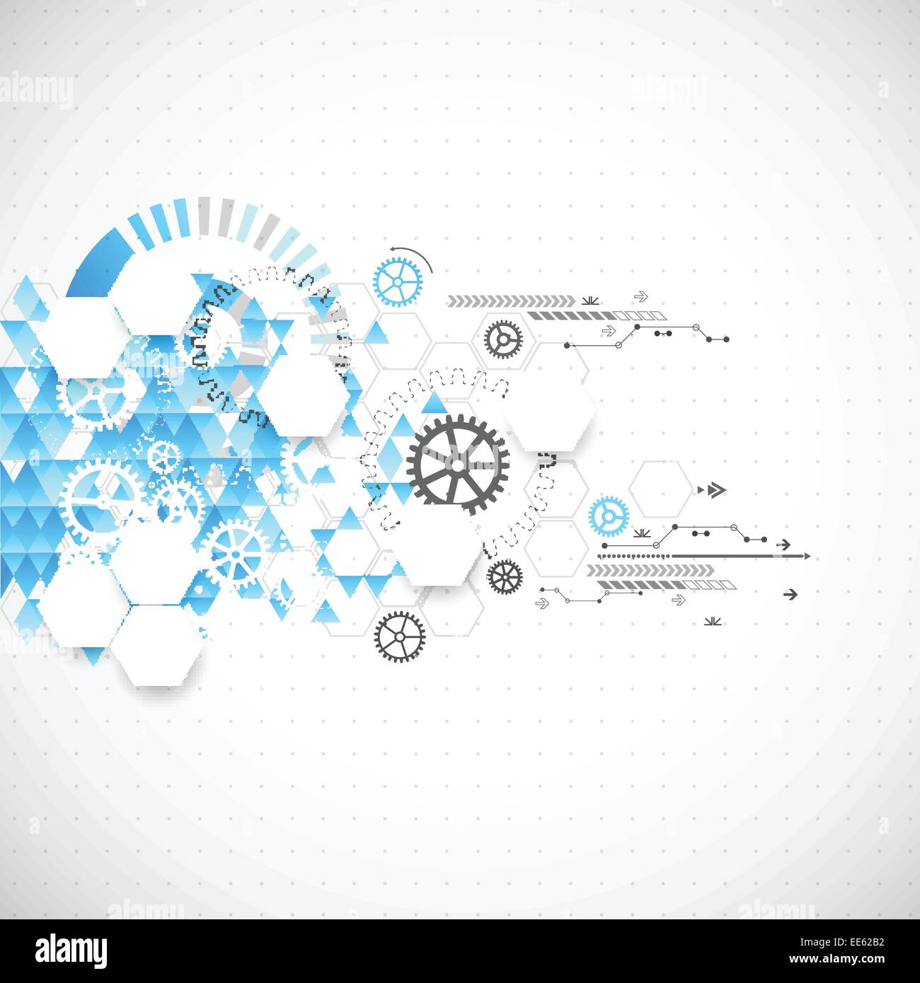 Abstract technological background with various technological elements ...