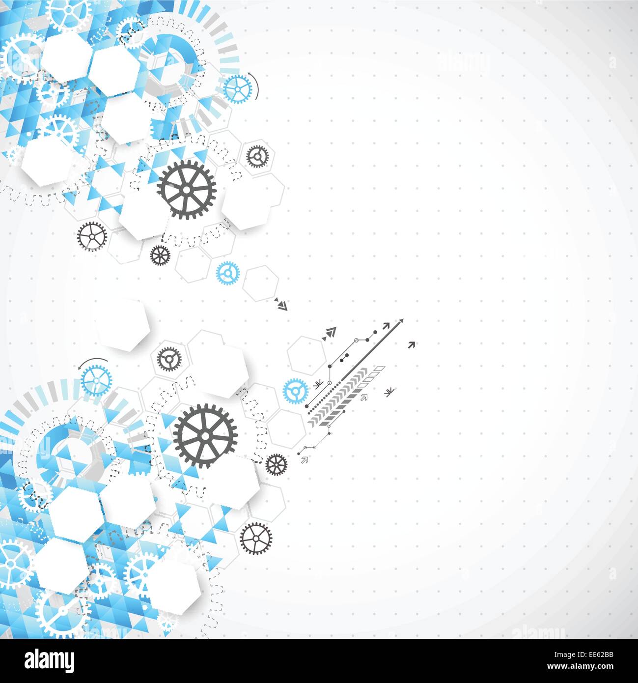 Abstract technological background with various technological elements ...