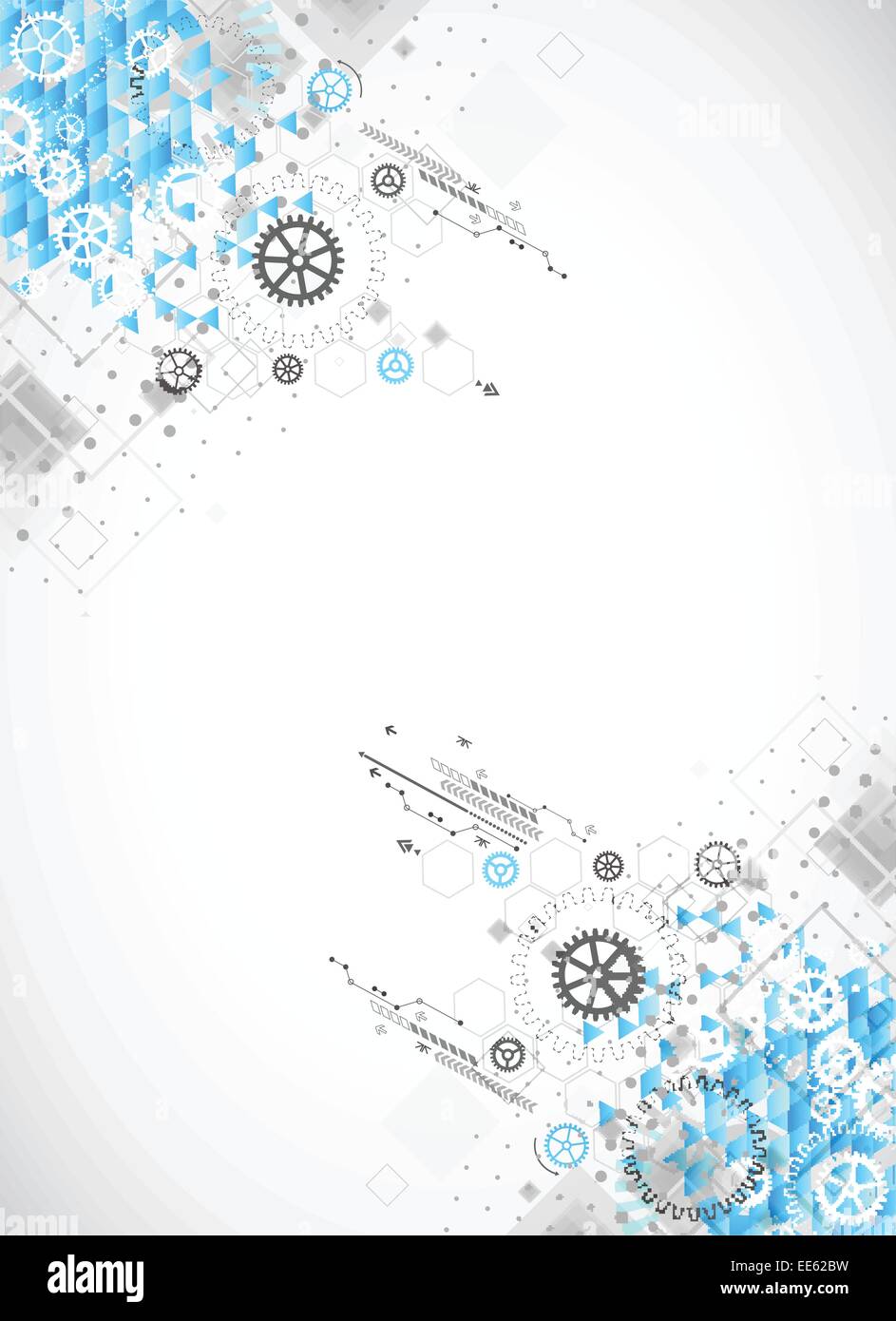 Abstract technological background with various technological elements ...