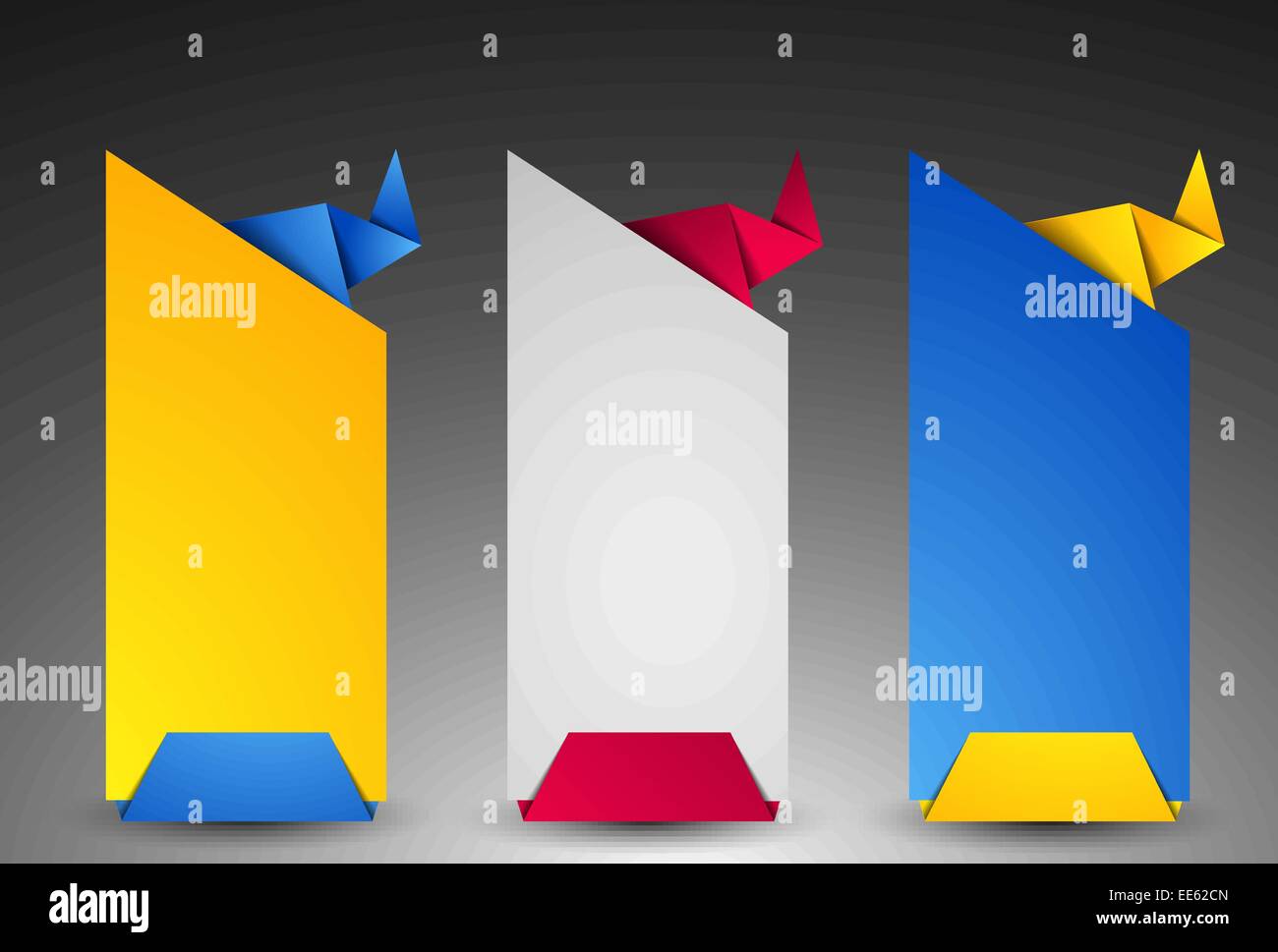 Set of origami web banners Stock Vector Image & Art - Alamy