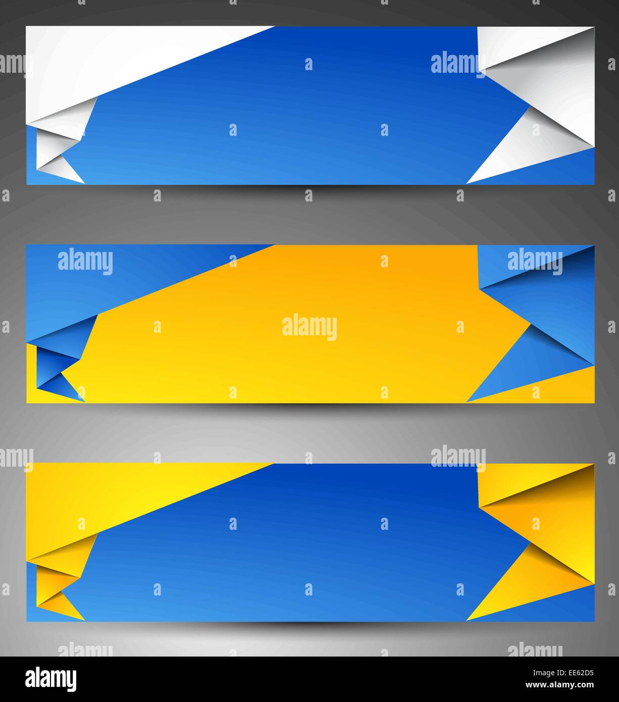 Set of origami web banners Stock Vector Image & Art - Alamy