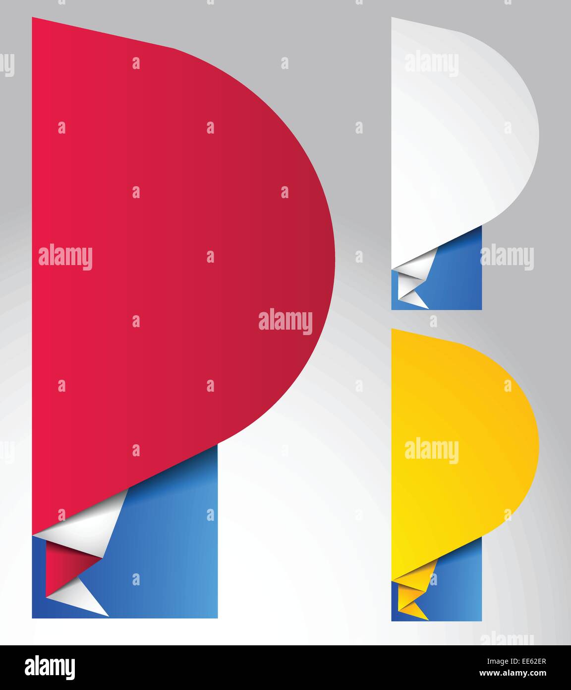Origami banners set hi-res stock photography and images - Alamy