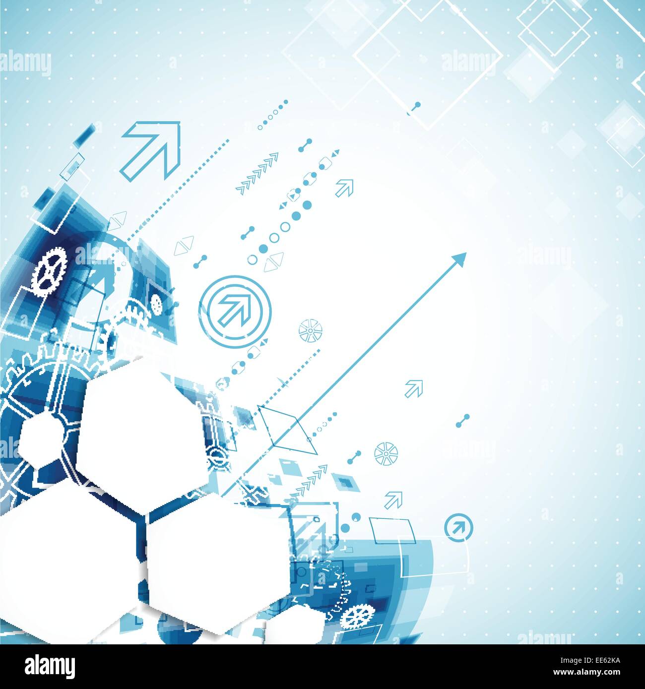 Abstract technological background with various technological elements ...