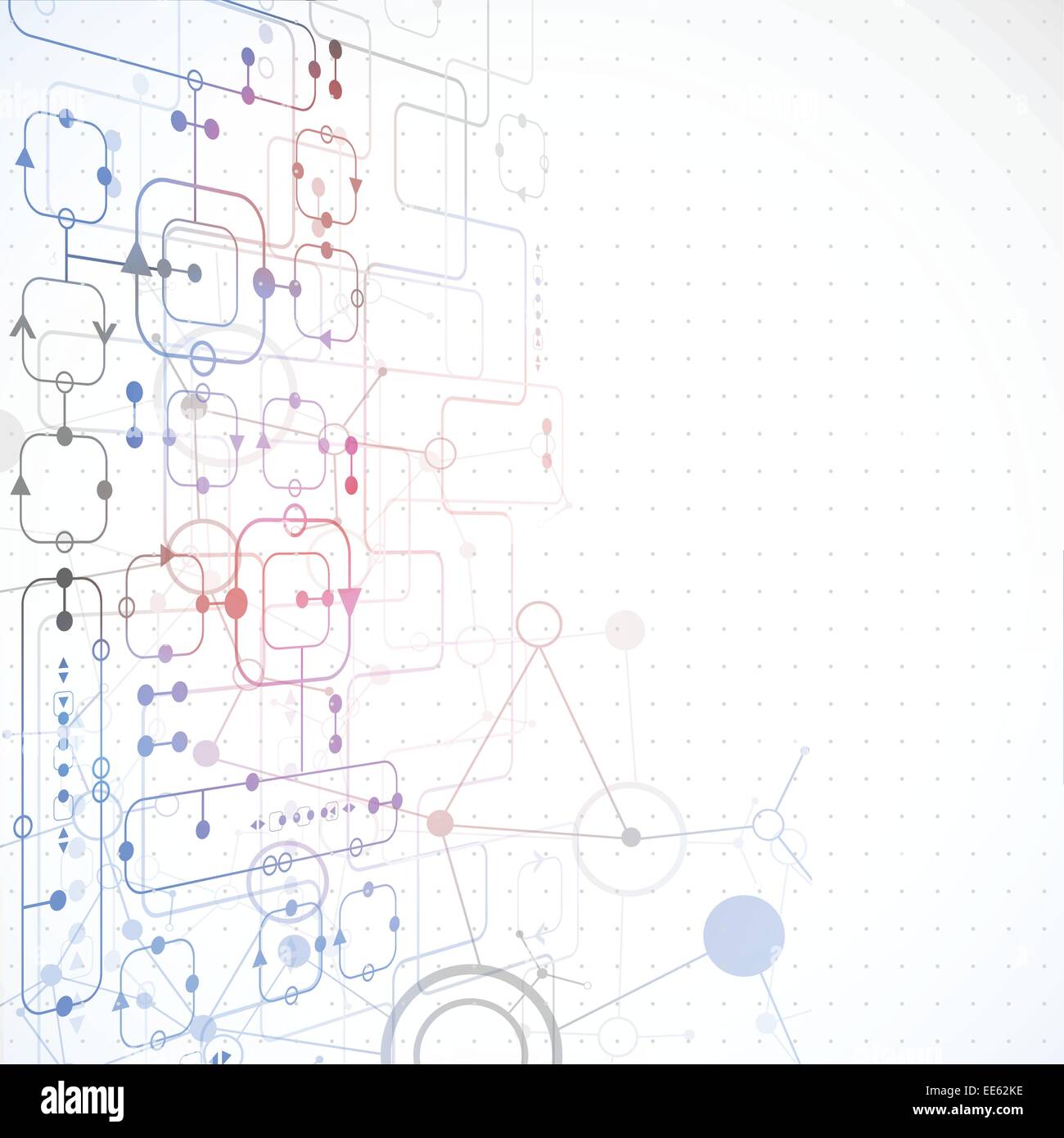 Abstract technological background with various technological elements ...