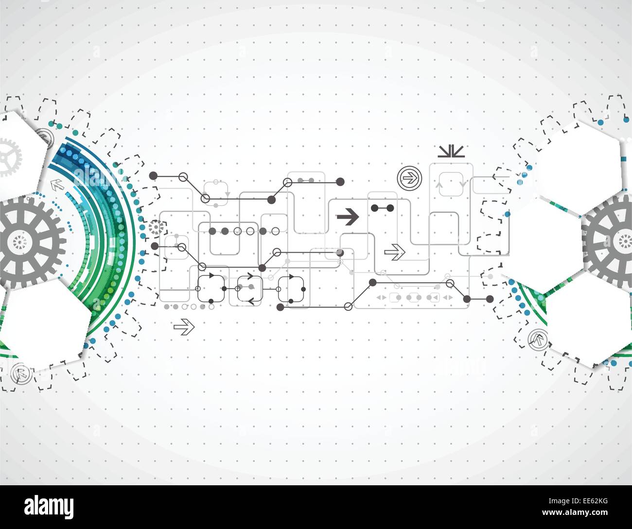 Abstract technological background with various technological elements ...