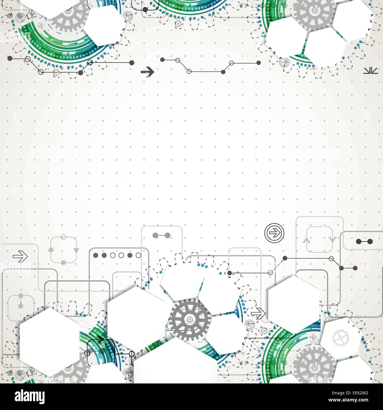Abstract technological background with various technological elements ...