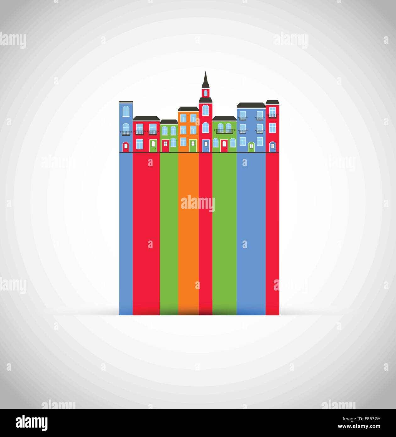 The colour abstract houses are presented as continuation of lines Stock ...