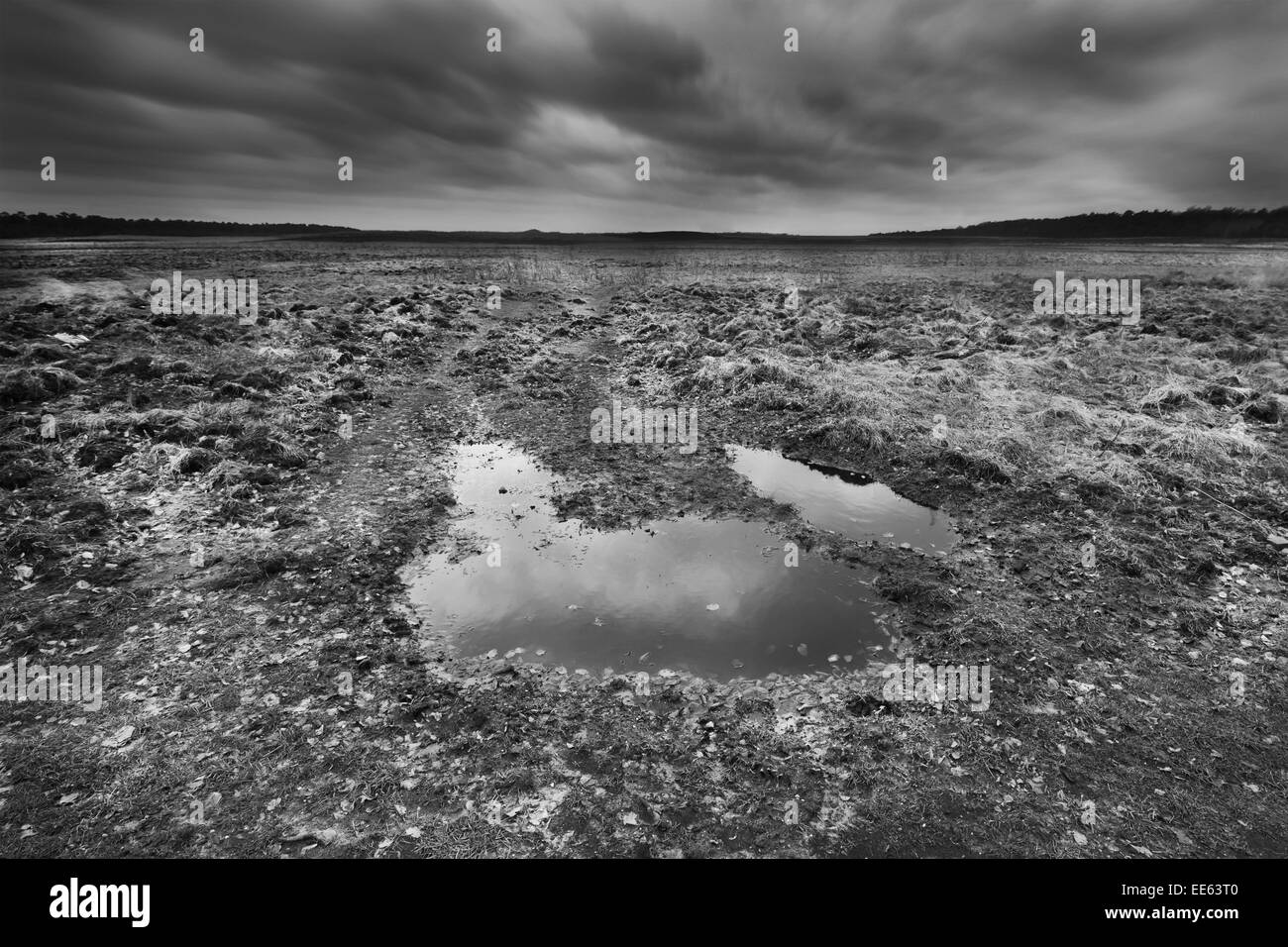 Mud landscape black and white Stock Photo - Alamy