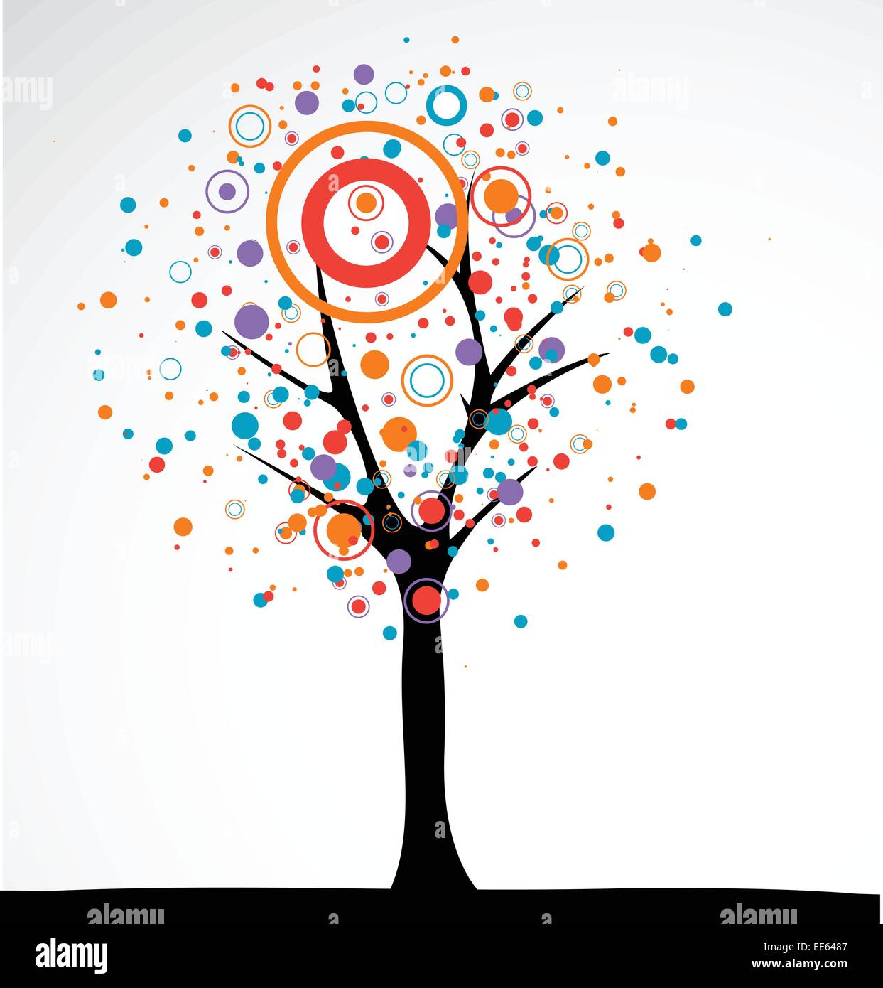 Simple stylized tree with circles and dotts Stock Vector Image & Art ...