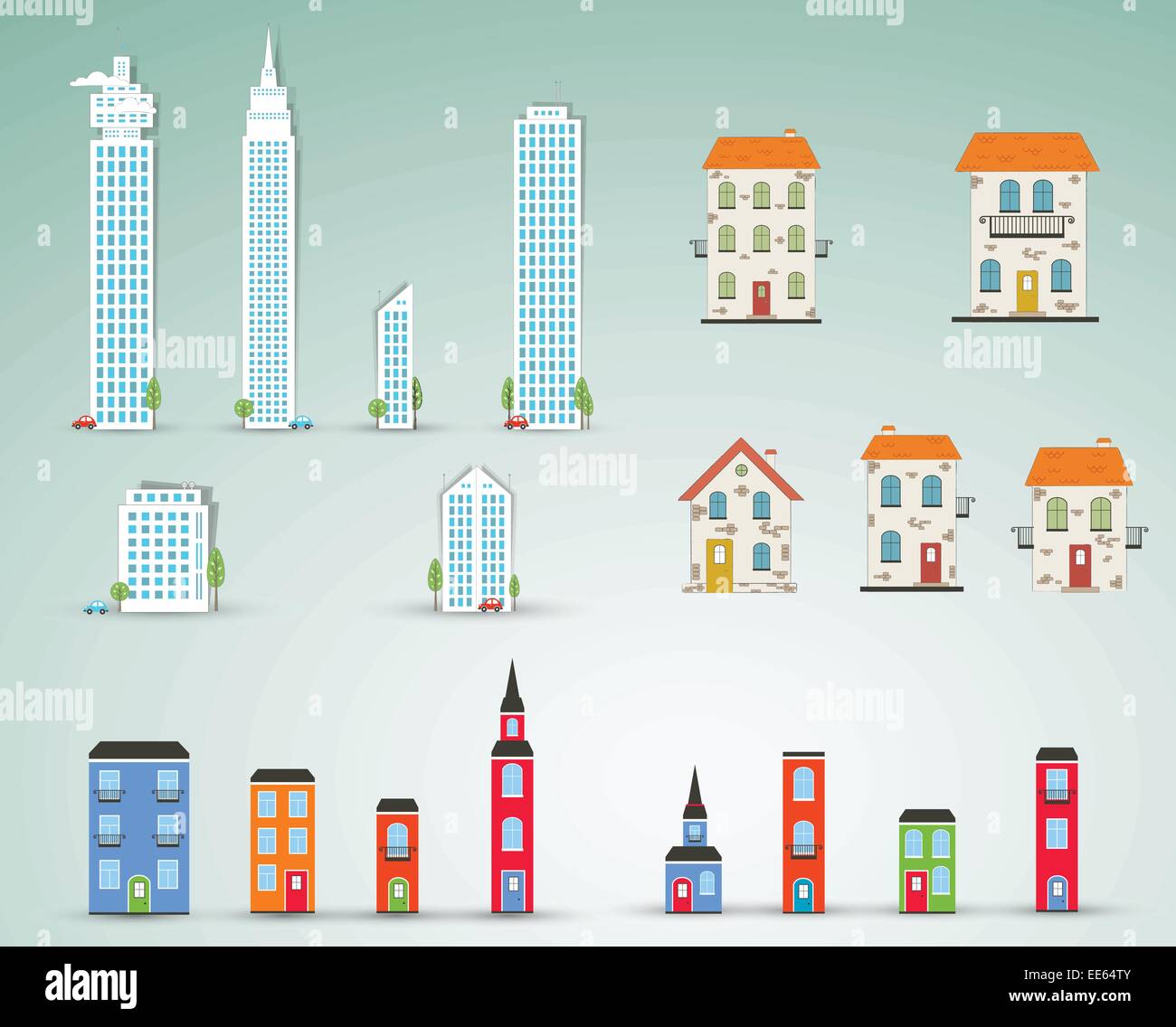 Set of buildings. Vector Stock Vector Image & Art - Alamy