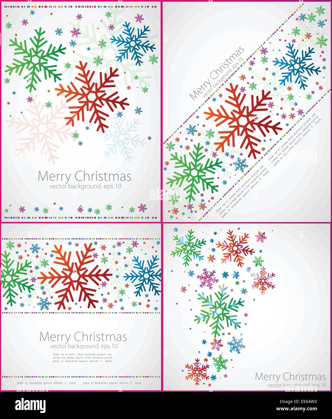 Set of abstract christmas background with the color snowflakes Stock ...