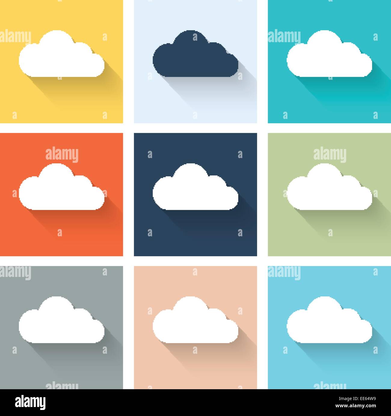 Set of retro cloud icons Stock Vector Image & Art - Alamy
