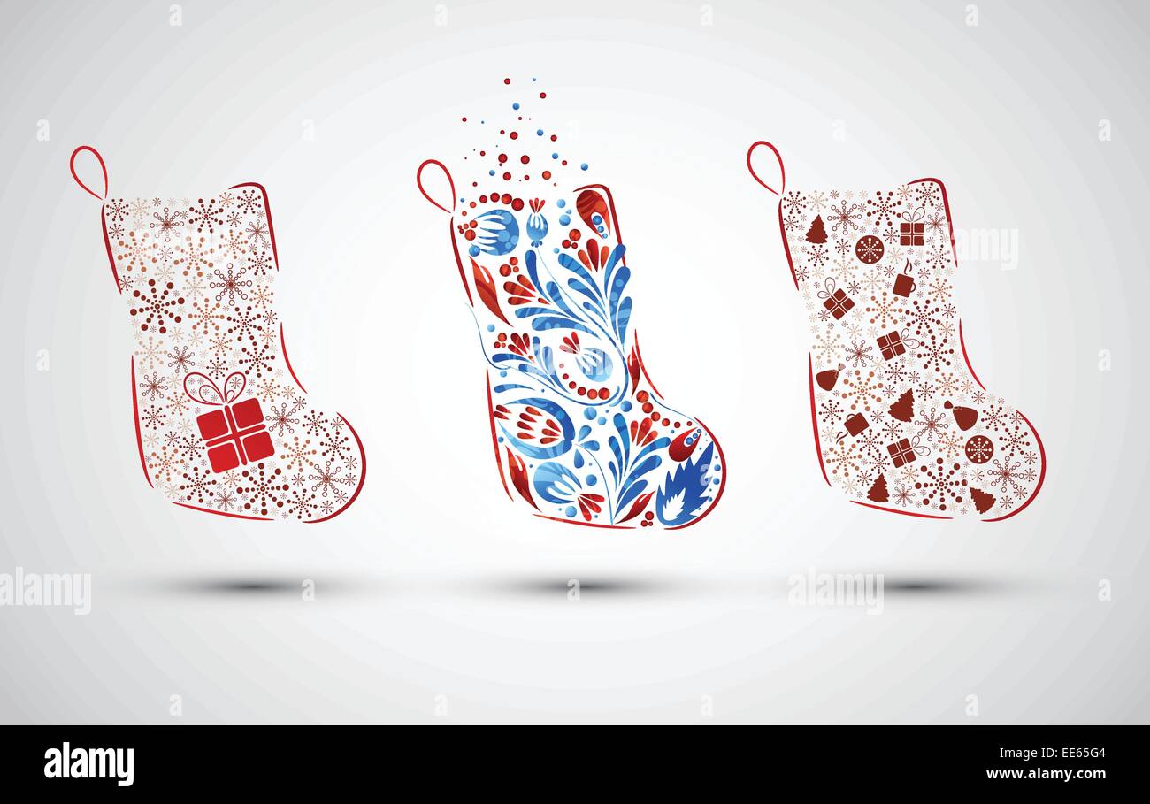 Set of Christmas socks Stock Vector Image & Art - Alamy