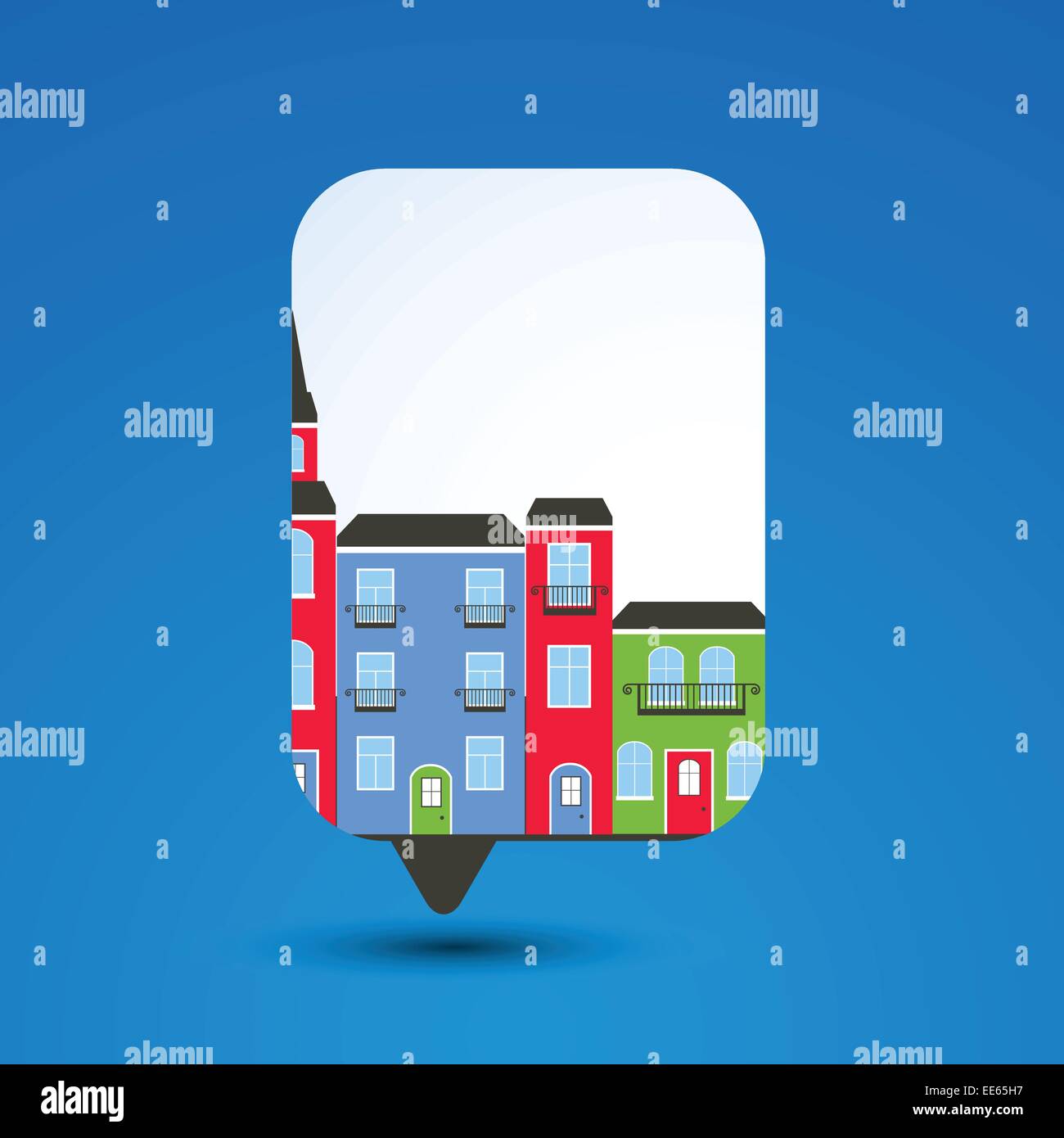 Paper speech bubble. City theme. Vector Stock Vector Image & Art - Alamy