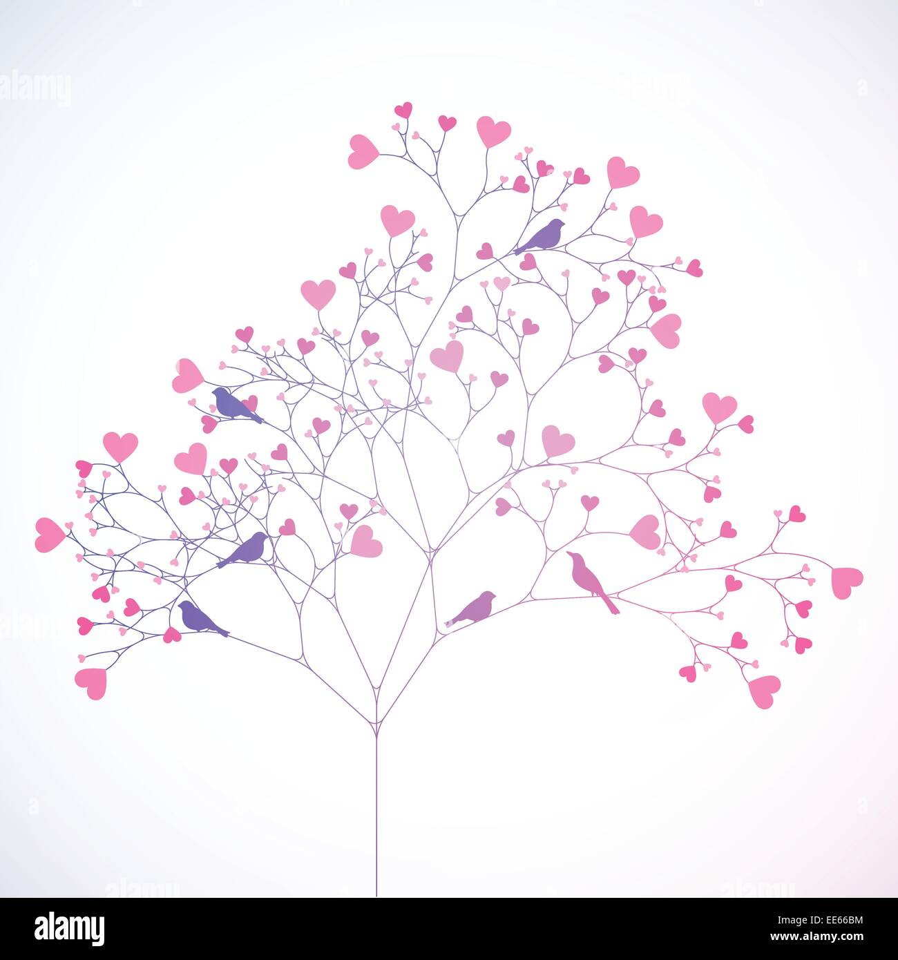 Abstract tree made with hearts. Vector Stock Vector Image & Art - Alamy
