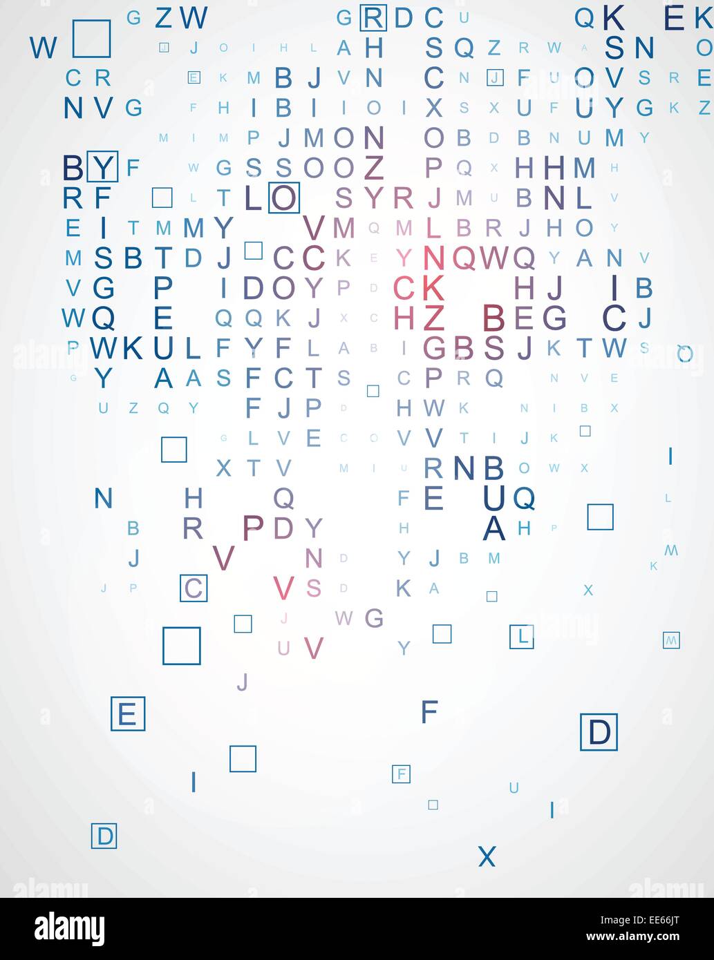 Abstract background with the sparse letters of the English alphabet ...