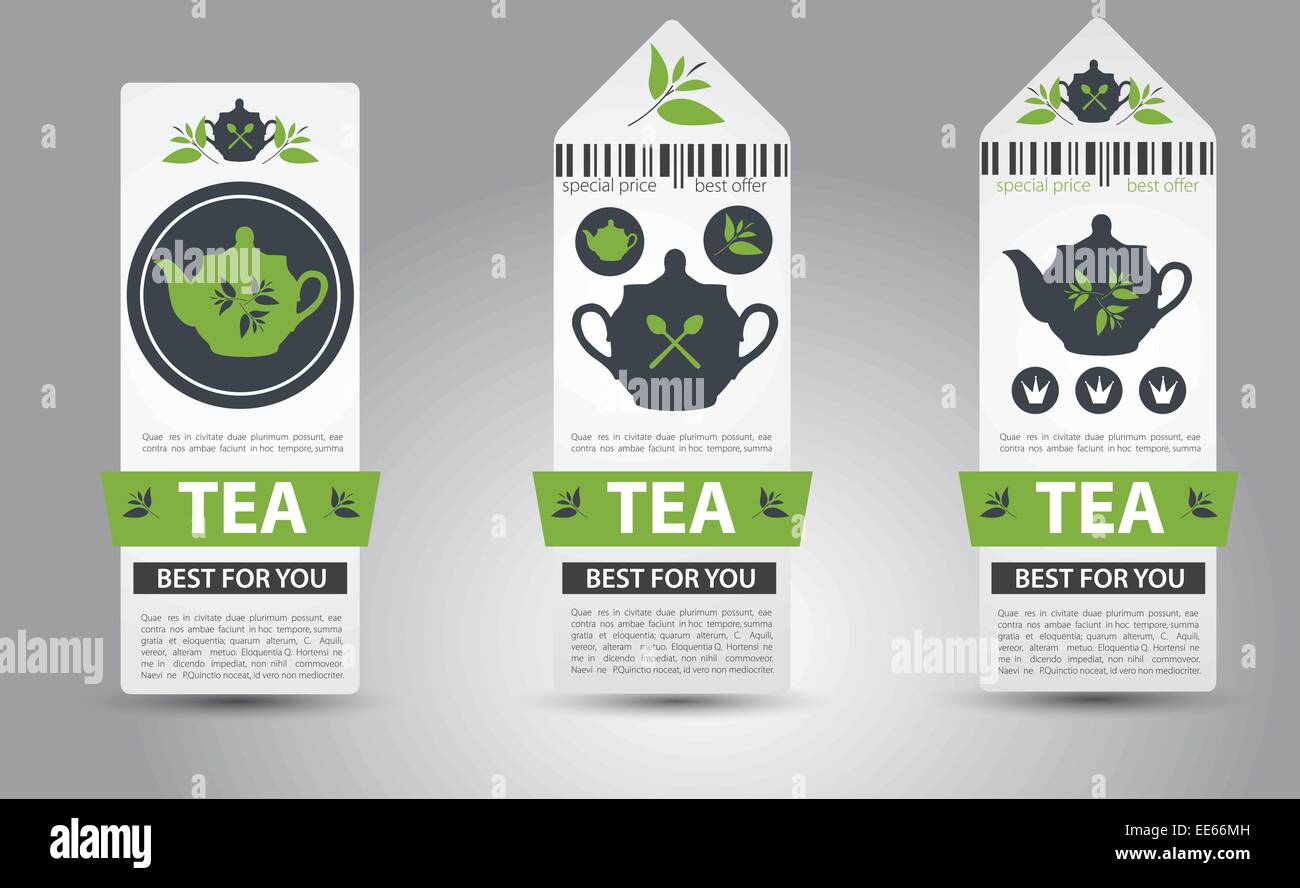 Set of tea labels. Vector Stock Vector Image & Art - Alamy