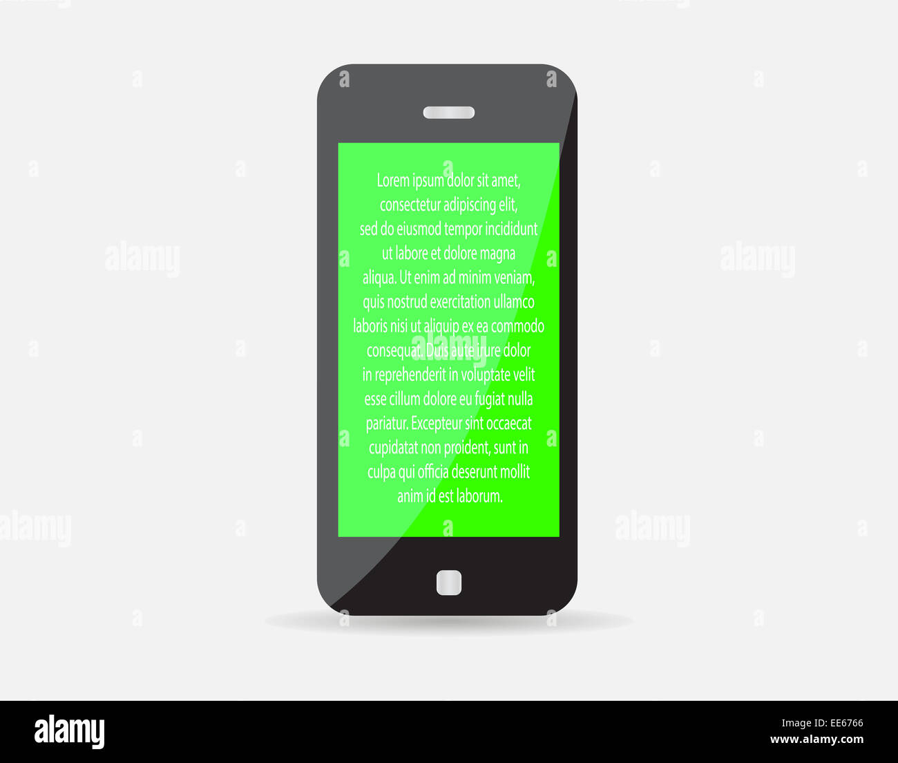Mobile realistic icon. Smart Phone Representing your text on green ...