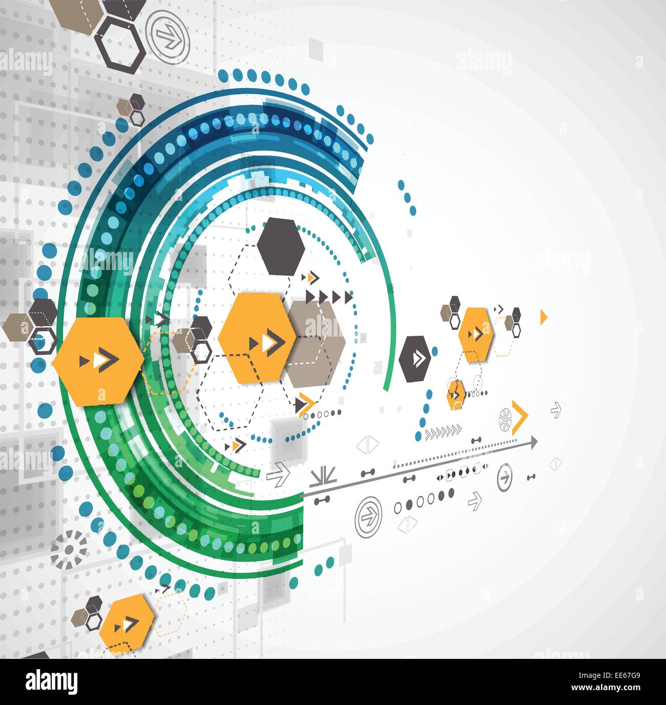 Abstract technological background with various elements Stock Vector ...