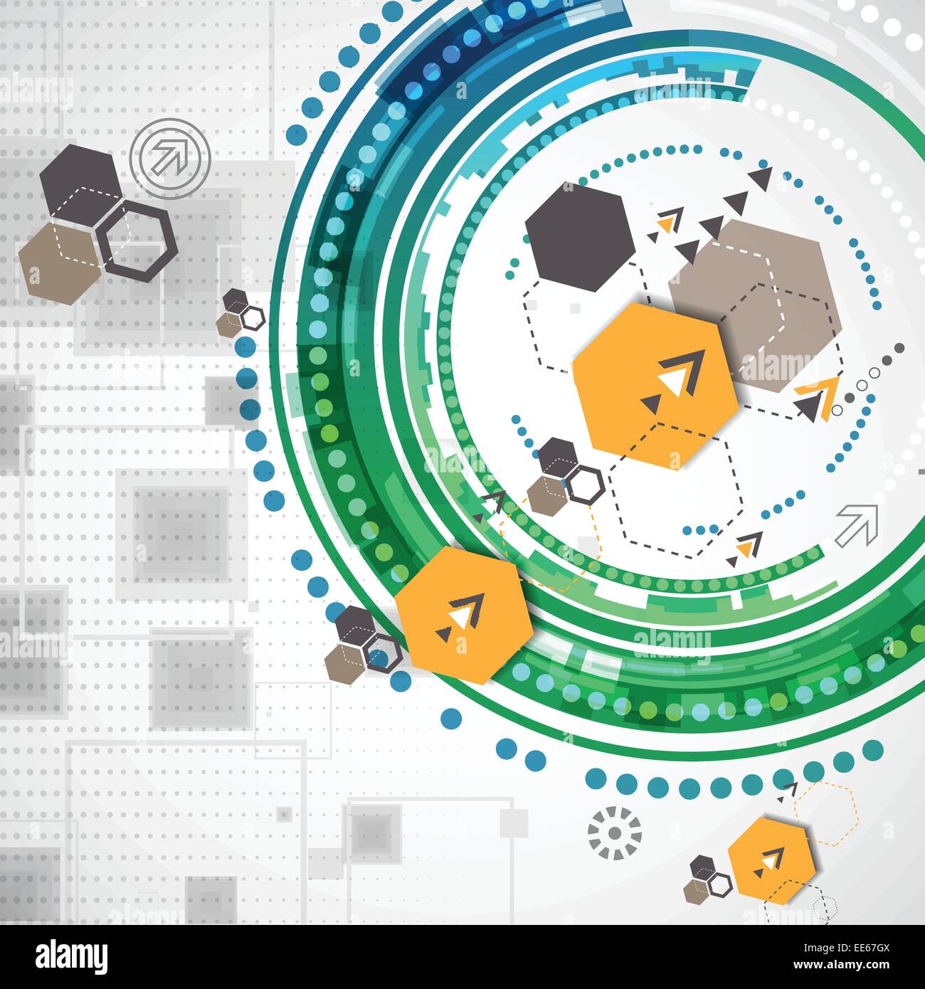 Abstract technological background with various elements Stock Vector ...