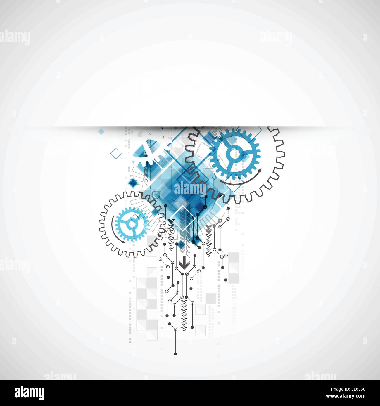 Abstract technological background with various technological elements ...