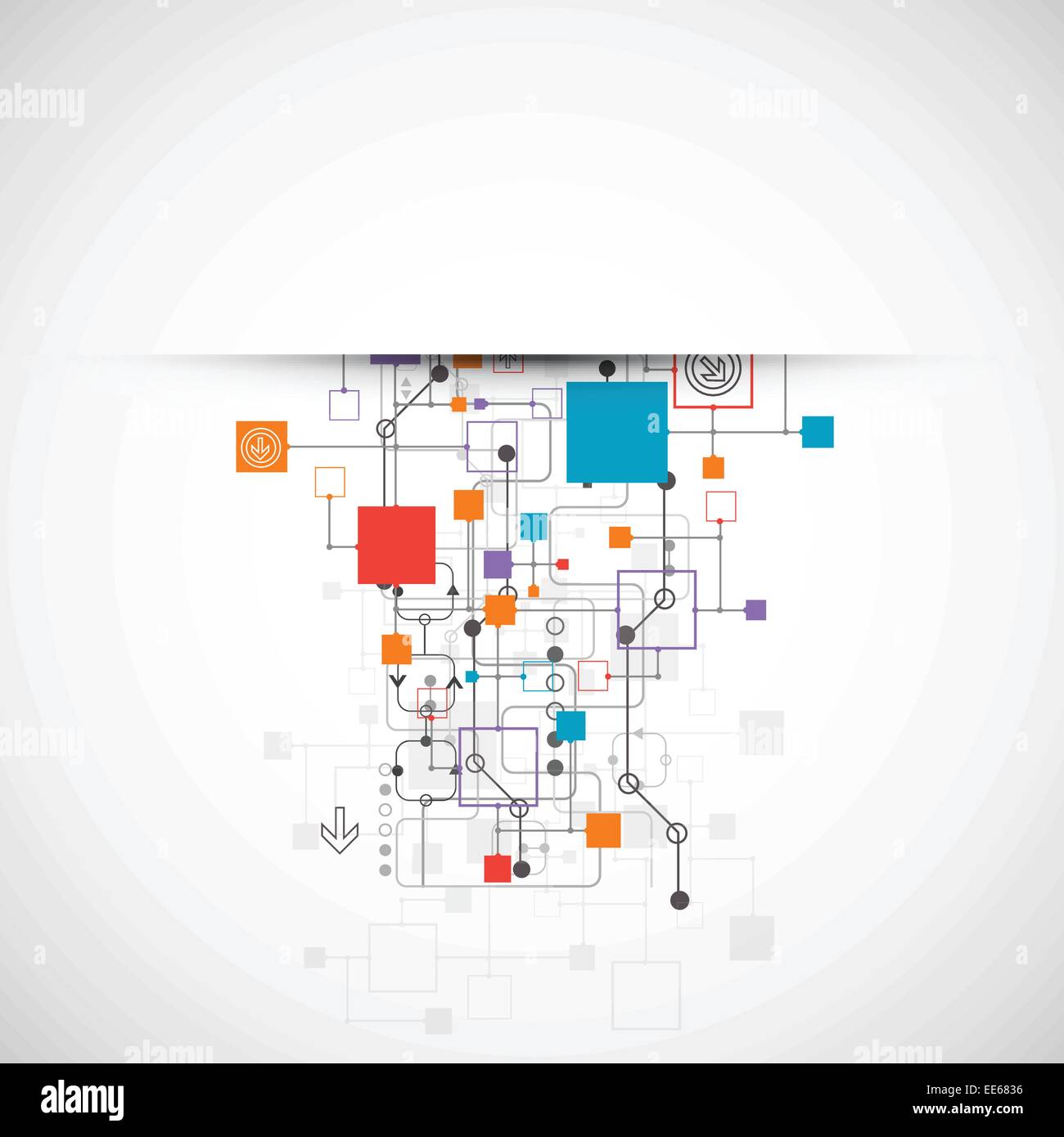 Abstract technological background with various technological elements ...