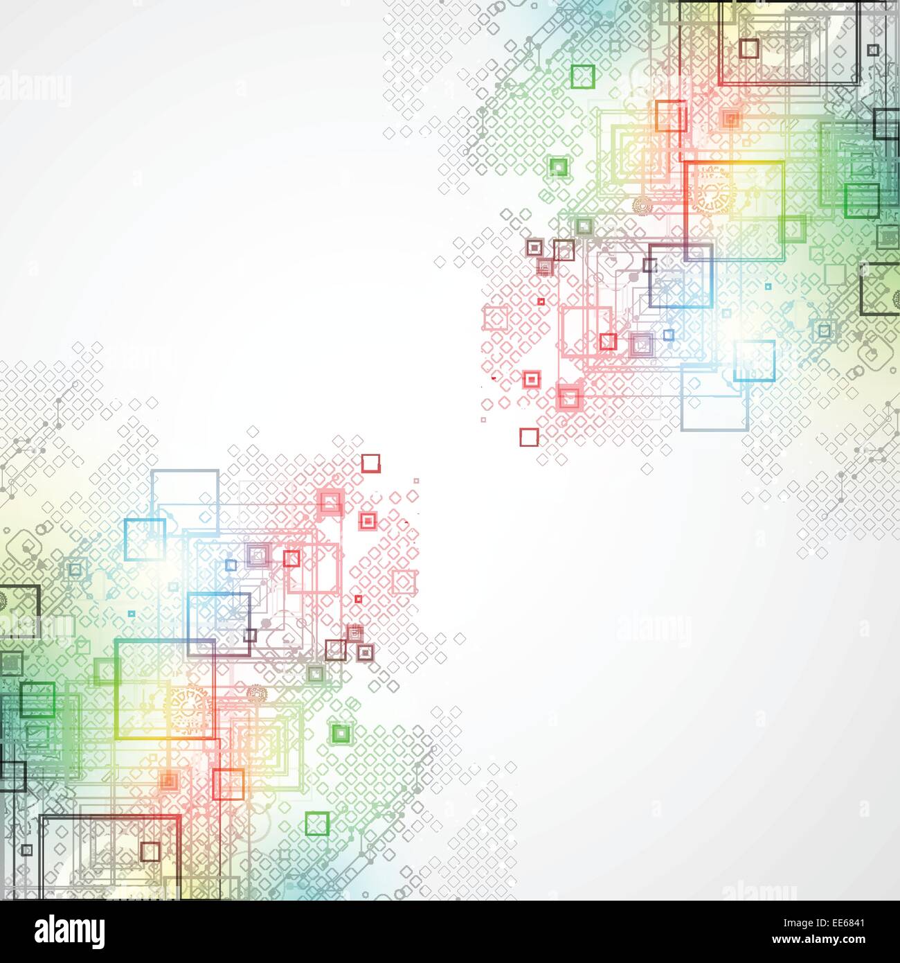 Abstract technological background with various technological elements ...