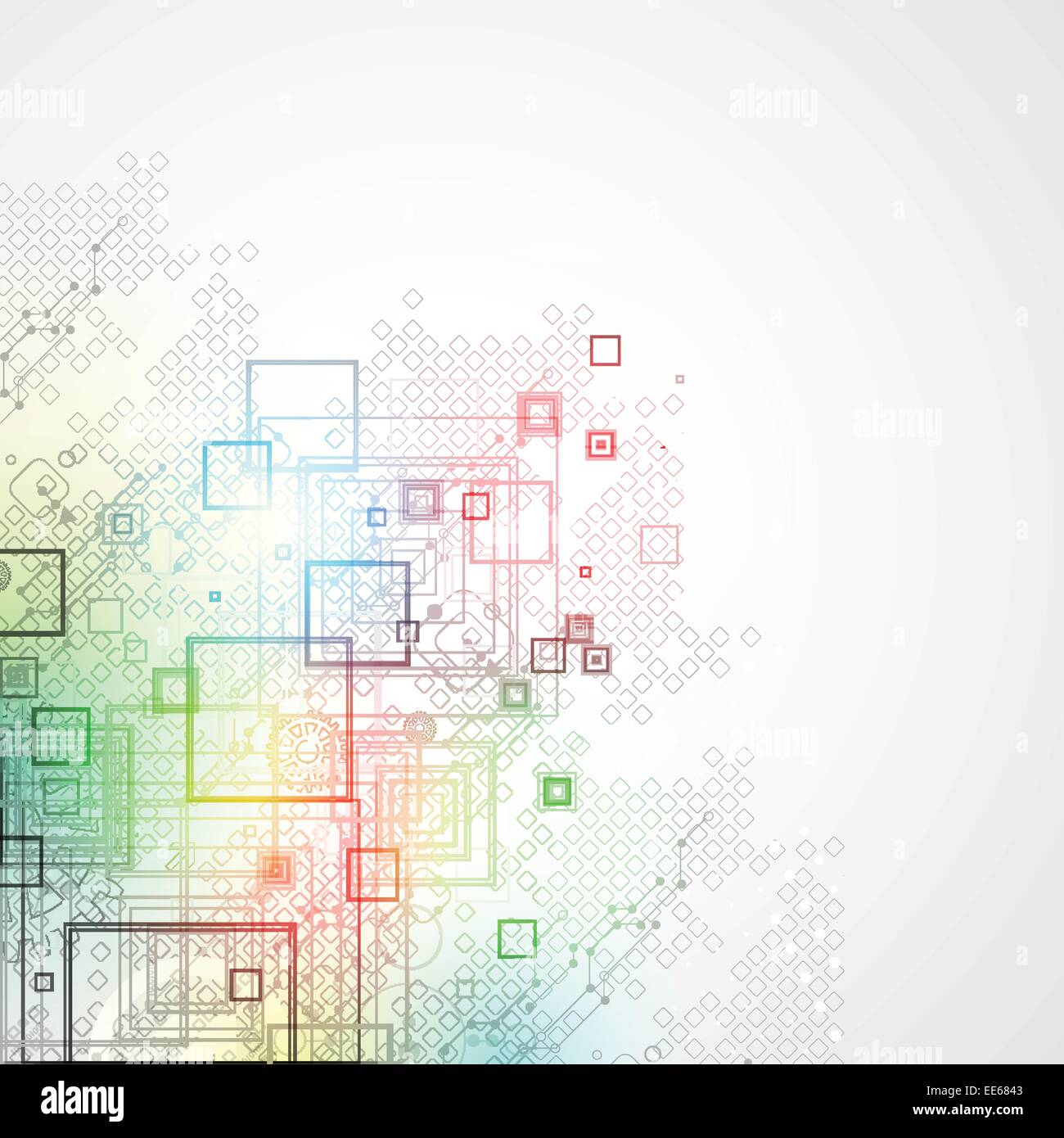 Abstract technological background with various technological elements ...