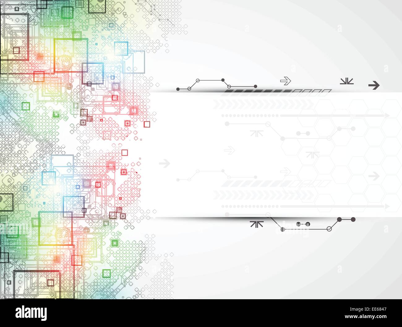 Abstract technological background with various technological elements ...
