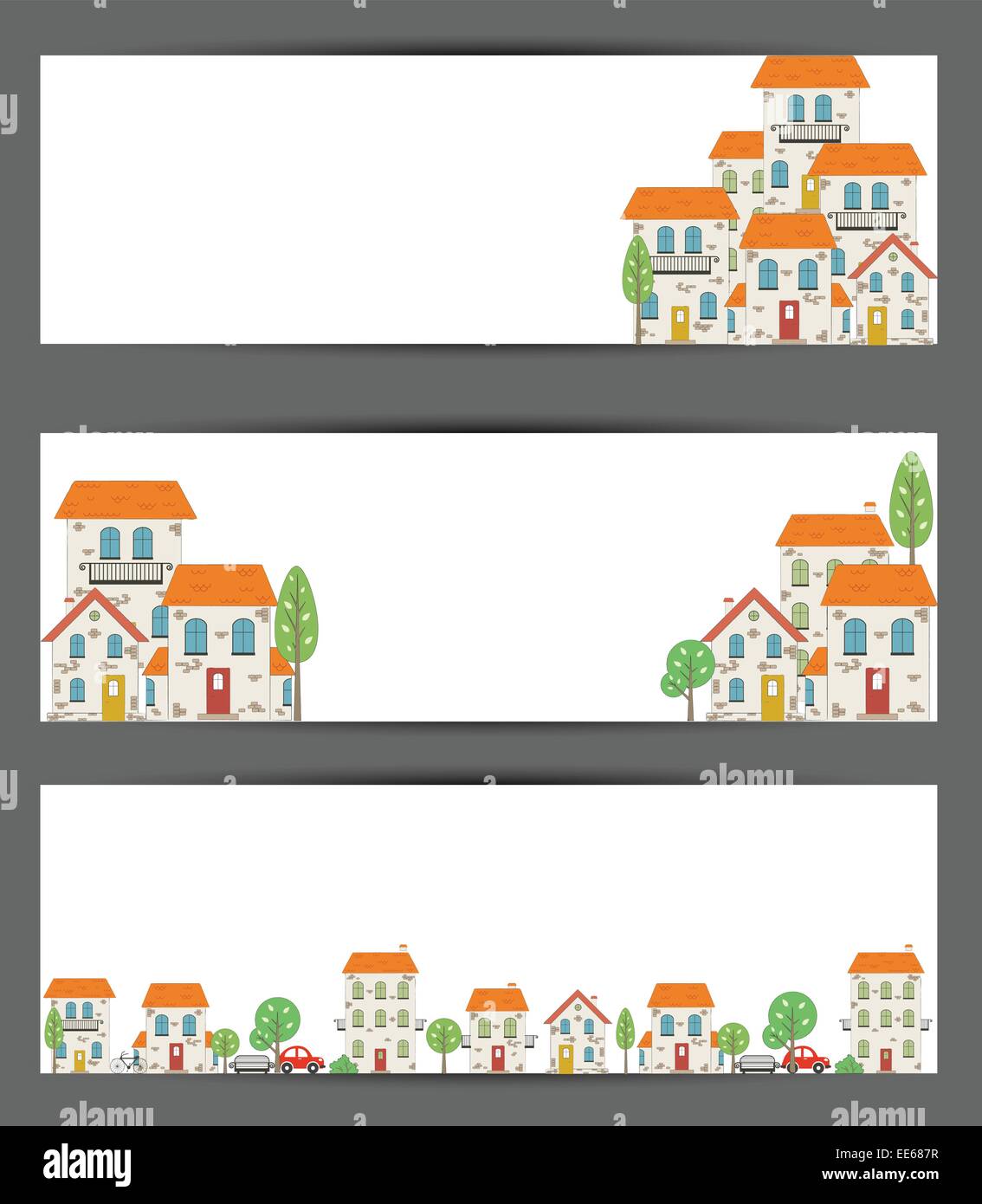 Set of web banners. City theme. Vector Stock Vector Image & Art - Alamy