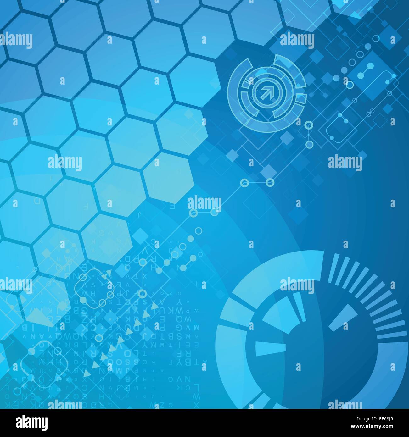 Abstract technological background with various elements Stock Vector ...