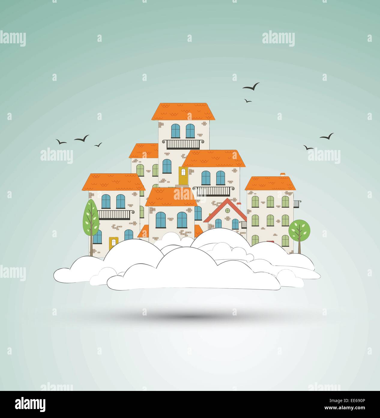 City in the sky. Vector Stock Vector Image & Art - Alamy