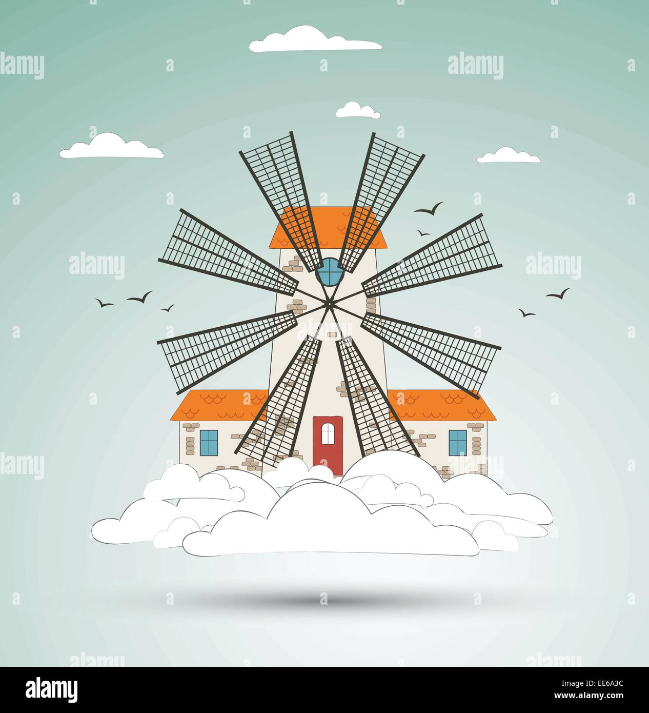 Windmill vector vectors hi-res stock photography and images - Alamy