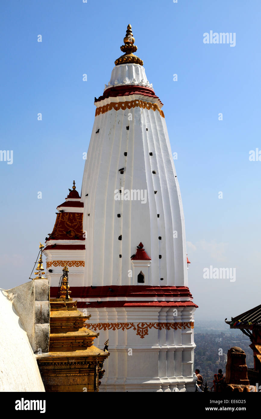 Malla tower at the Monkey Temple, UNESCO World Heritage Site ...