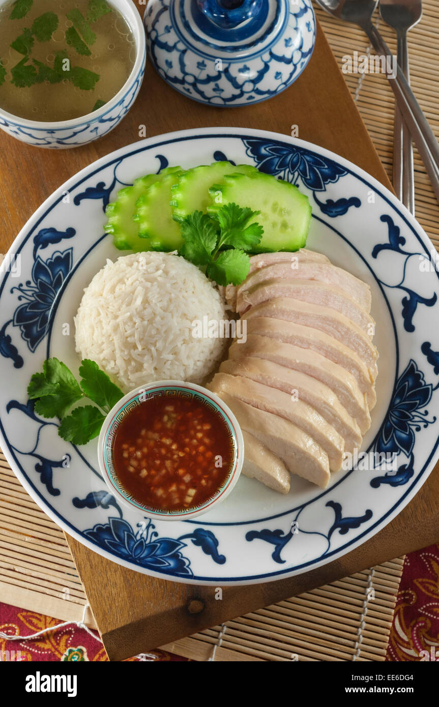 Khao man gai. Chicken rice Thailand Stock Photo - Alamy
