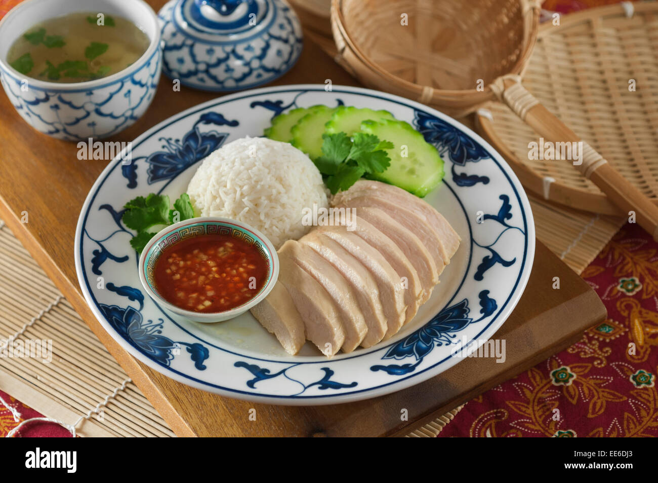 Khao man gai. Chicken rice Thailand Stock Photo - Alamy