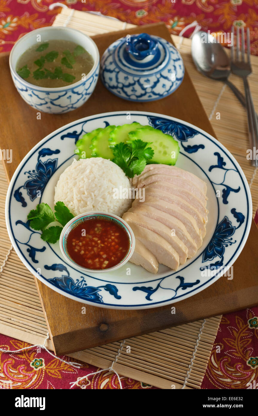 Khao man gai. Chicken rice Thailand Stock Photo - Alamy