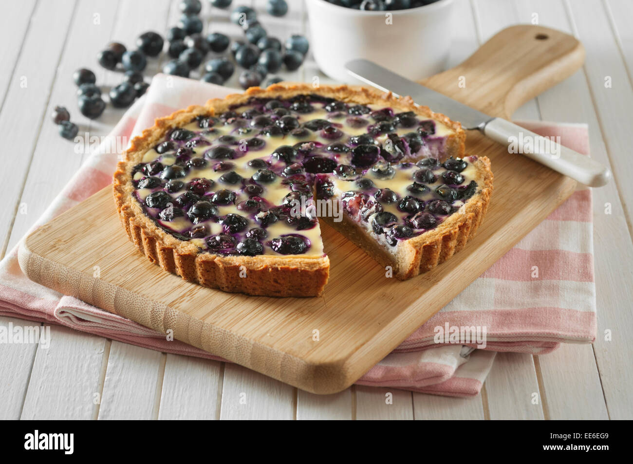 Finnish blueberry pie. Mustikkapiirakka Stock Photo - Alamy
