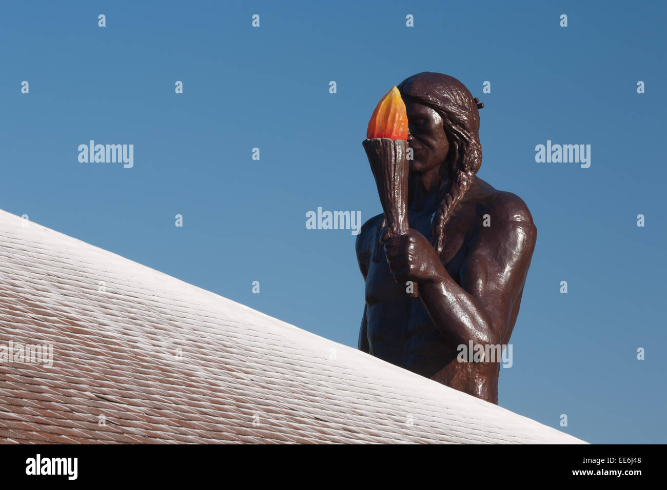 Glooscap Statue during winter. Located at The Heritage Centre near ...