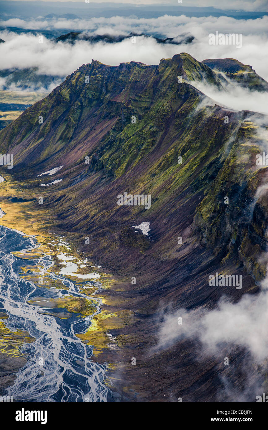 Glacial riverbed and rock formation, Iceland Stock Photo - Alamy
