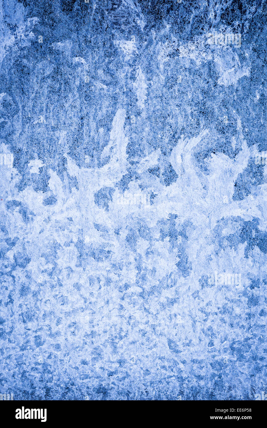 Ice texture on frozen window Stock Photo - Alamy