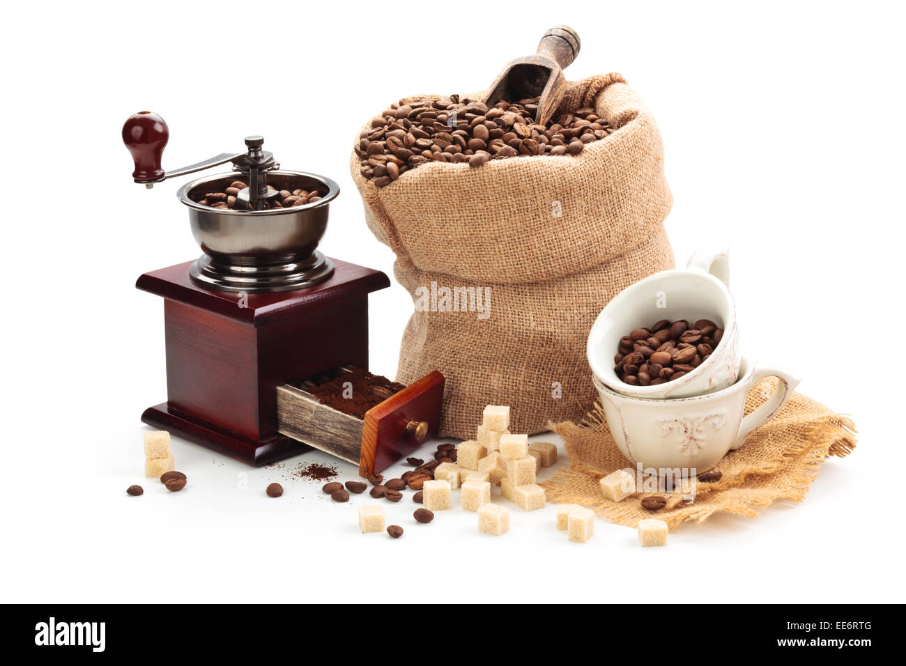 Coffee accessories and coffee ingredients Stock Photo - Alamy