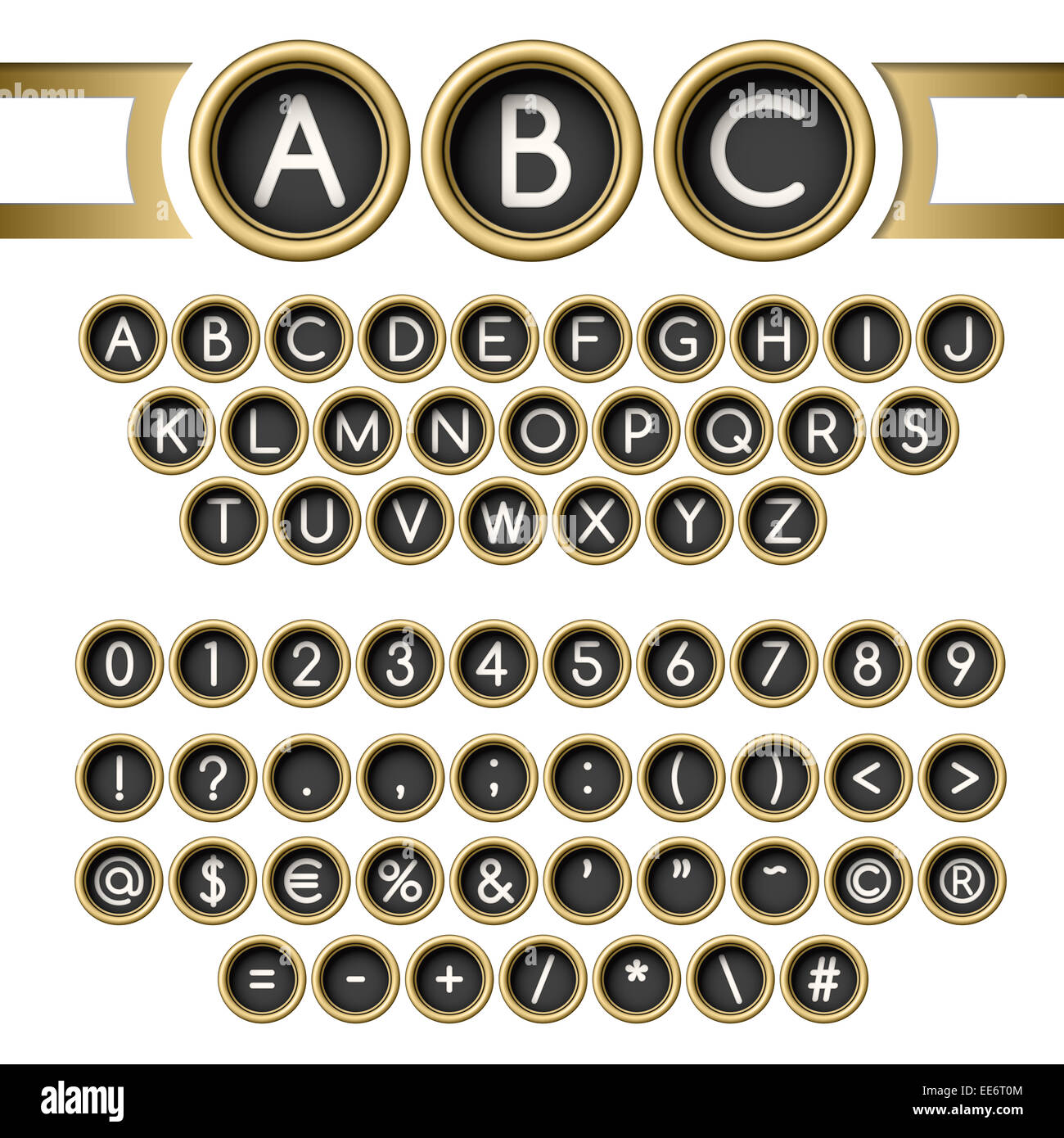 Typewriter buttons alphabet Stock Photo - Alamy
