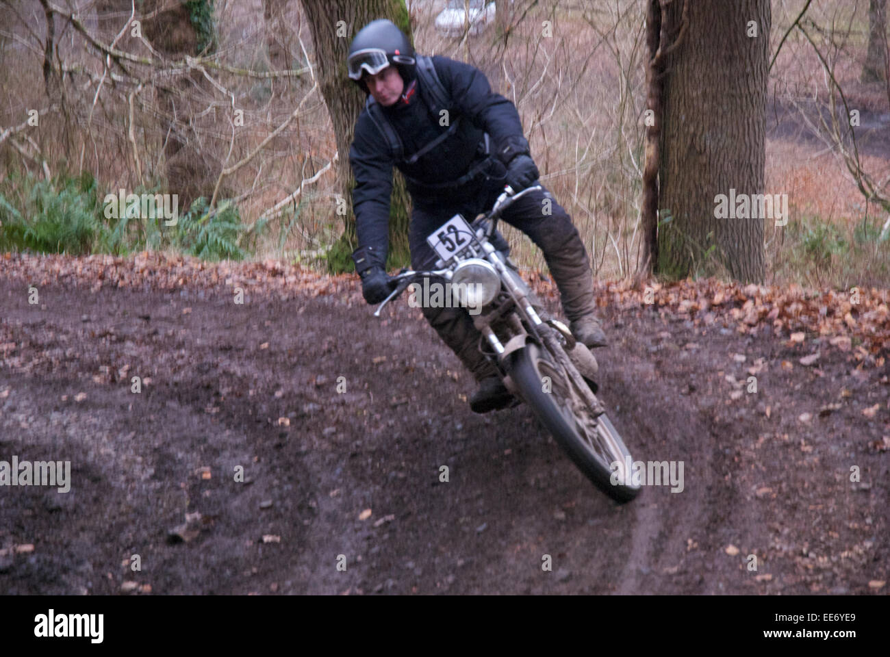 Motorcycle competitors on the Fingle Section of the 2013 Exeter Trial ...