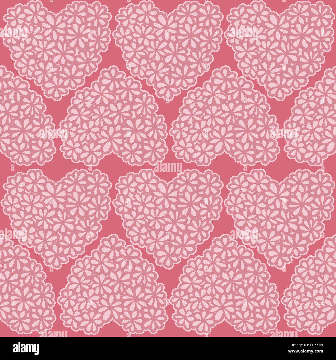Seamless texture with floral hearts Stock Photo - Alamy
