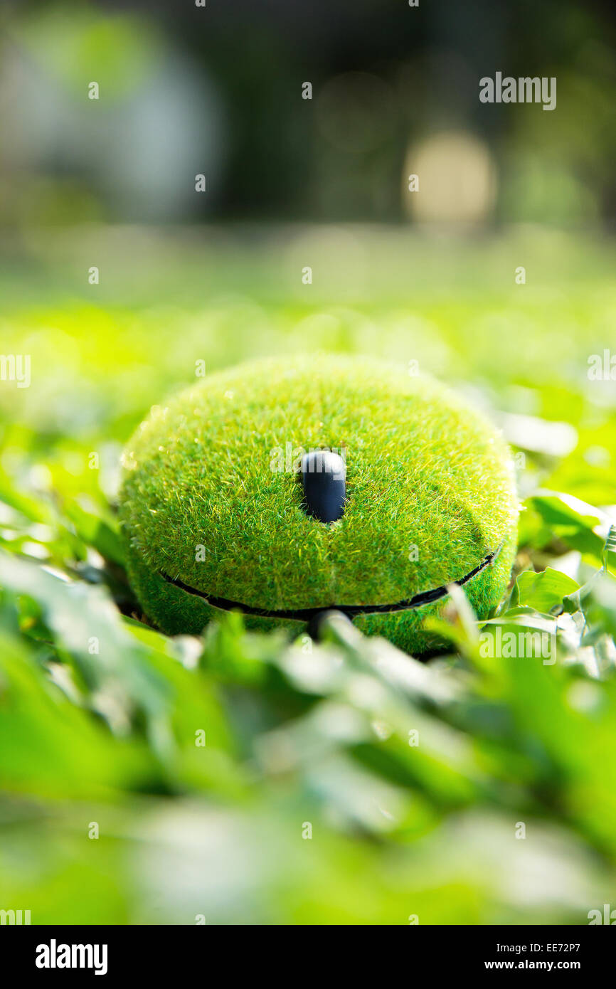 green computer mouse concept Stock Photo - Alamy