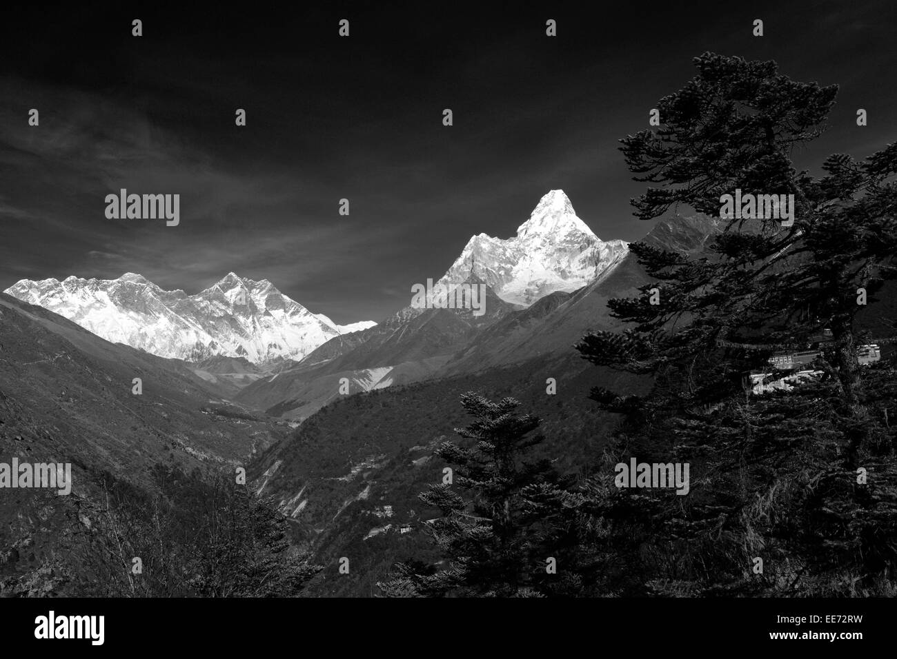 Panorama mountain range on Black and White Stock Photos & Images - Alamy
